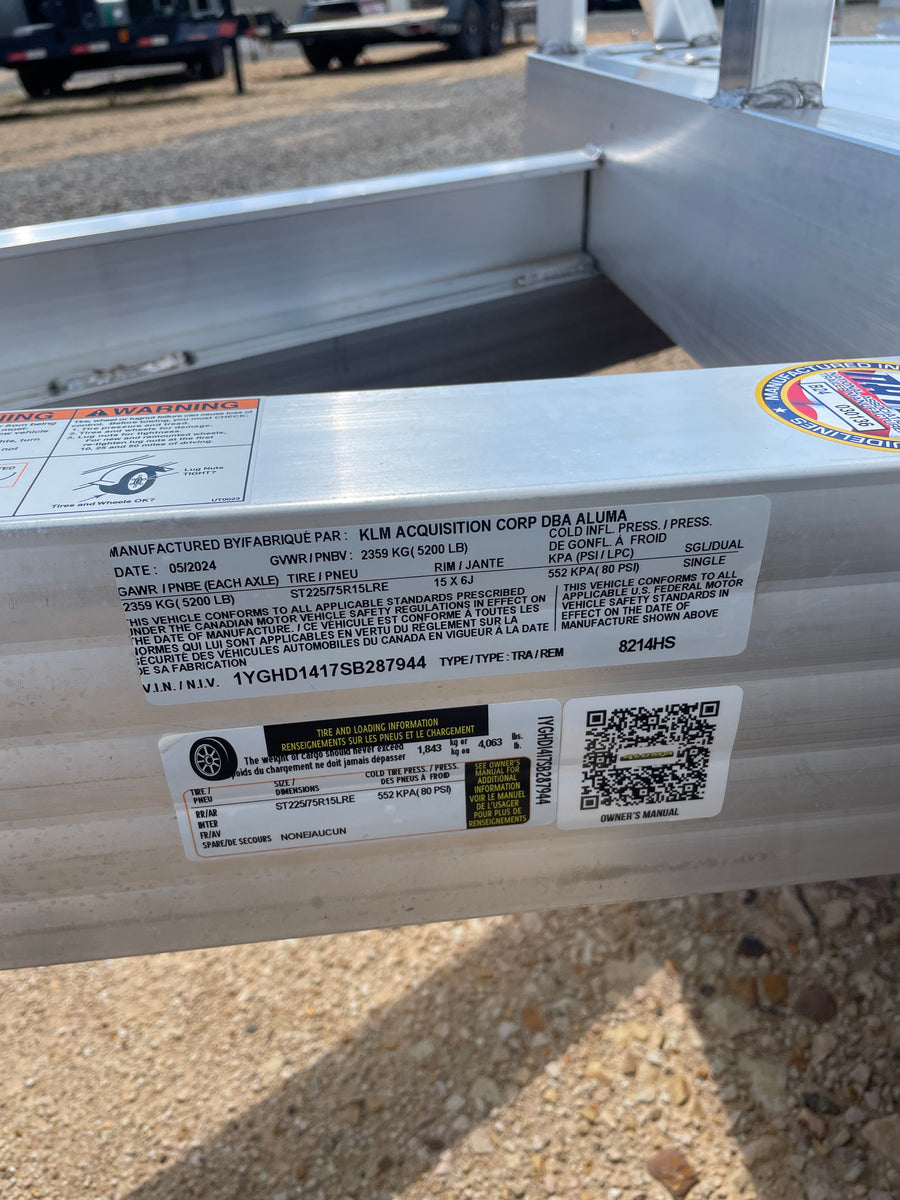 2025 Aluma 82"X14' UTILITY 5K GVWR W/ FRONT RAILS (8214H-S-EL-SBT-RTD ...