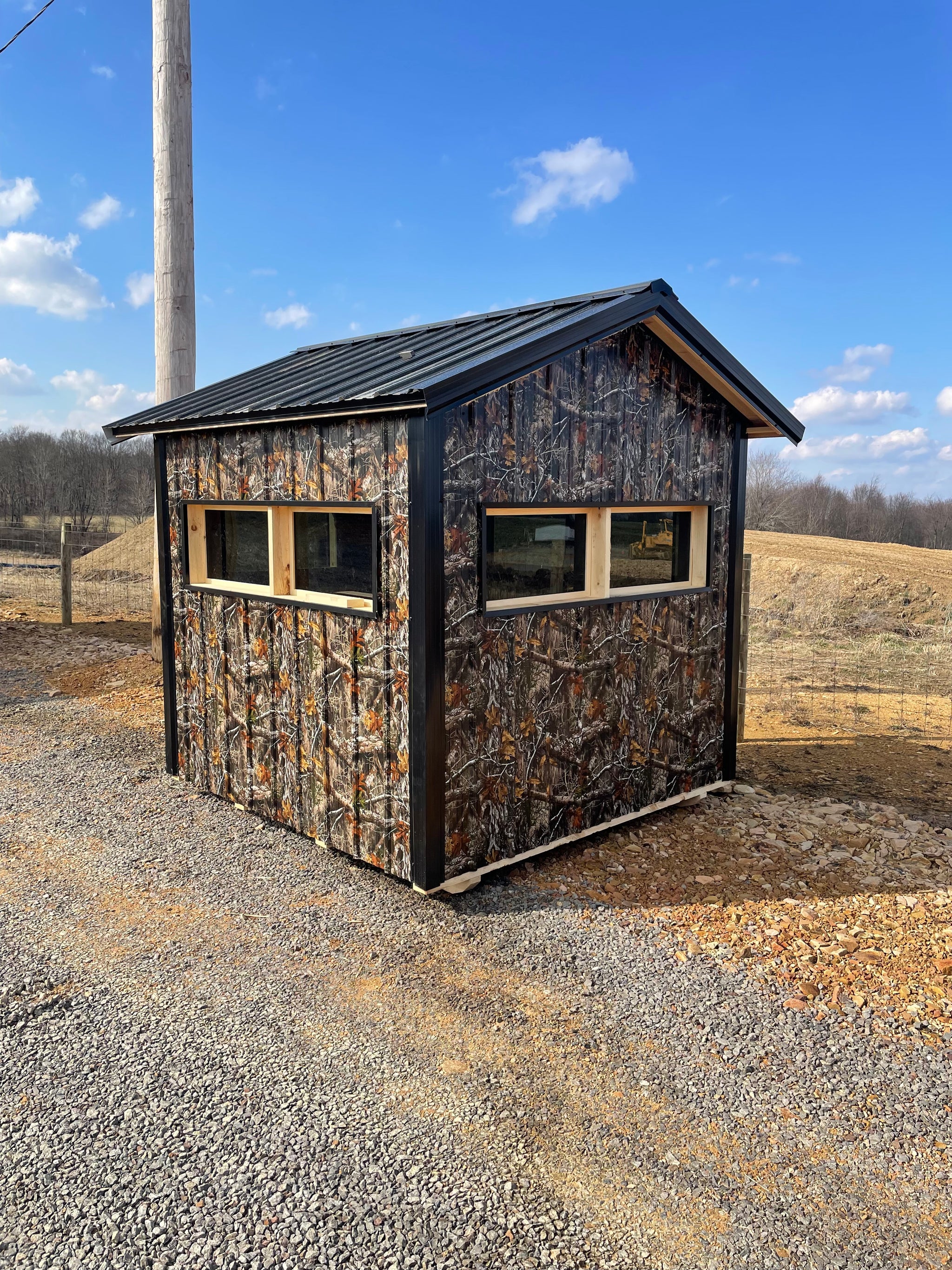 8X8 Square Camo Hunting Shanty – J & J Trailers & Equipment