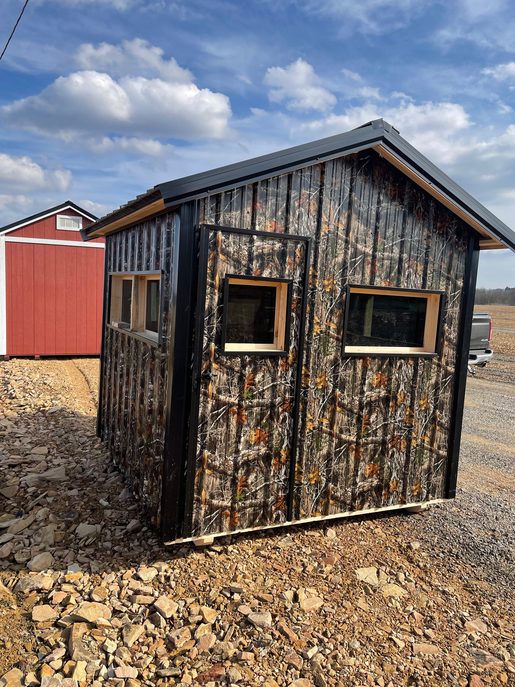 8X8 Square Camo Hunting Shanty – J & J Trailers & Equipment